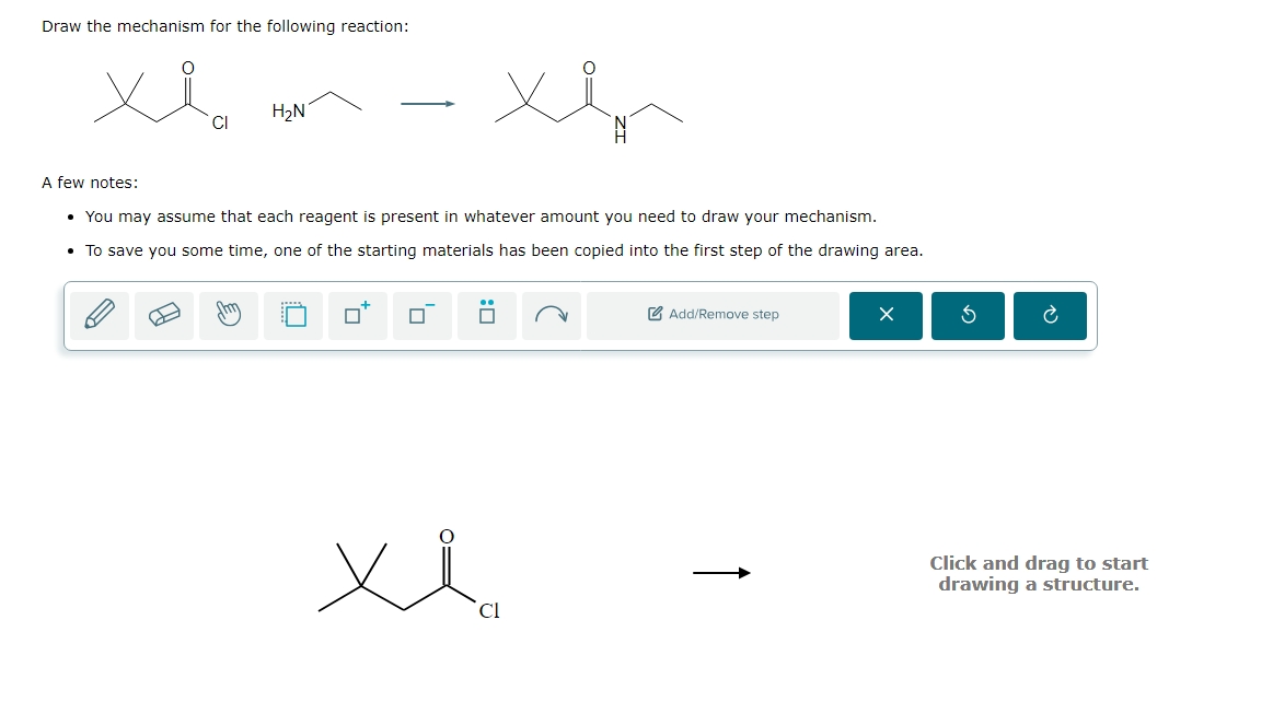 Solved Click and drag to start drawing a structure. | Chegg.com