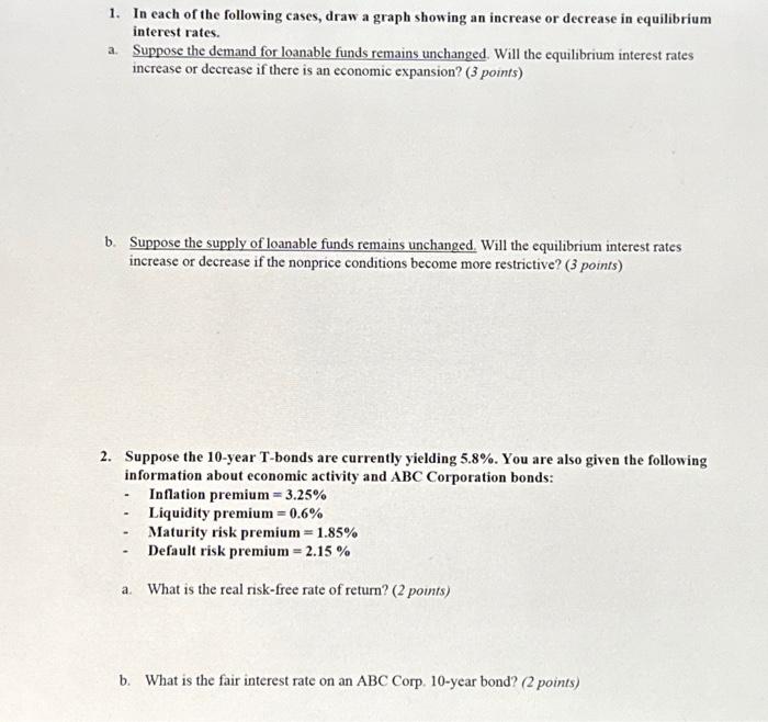 Solved 1. In each of the following cases, draw a graph | Chegg.com