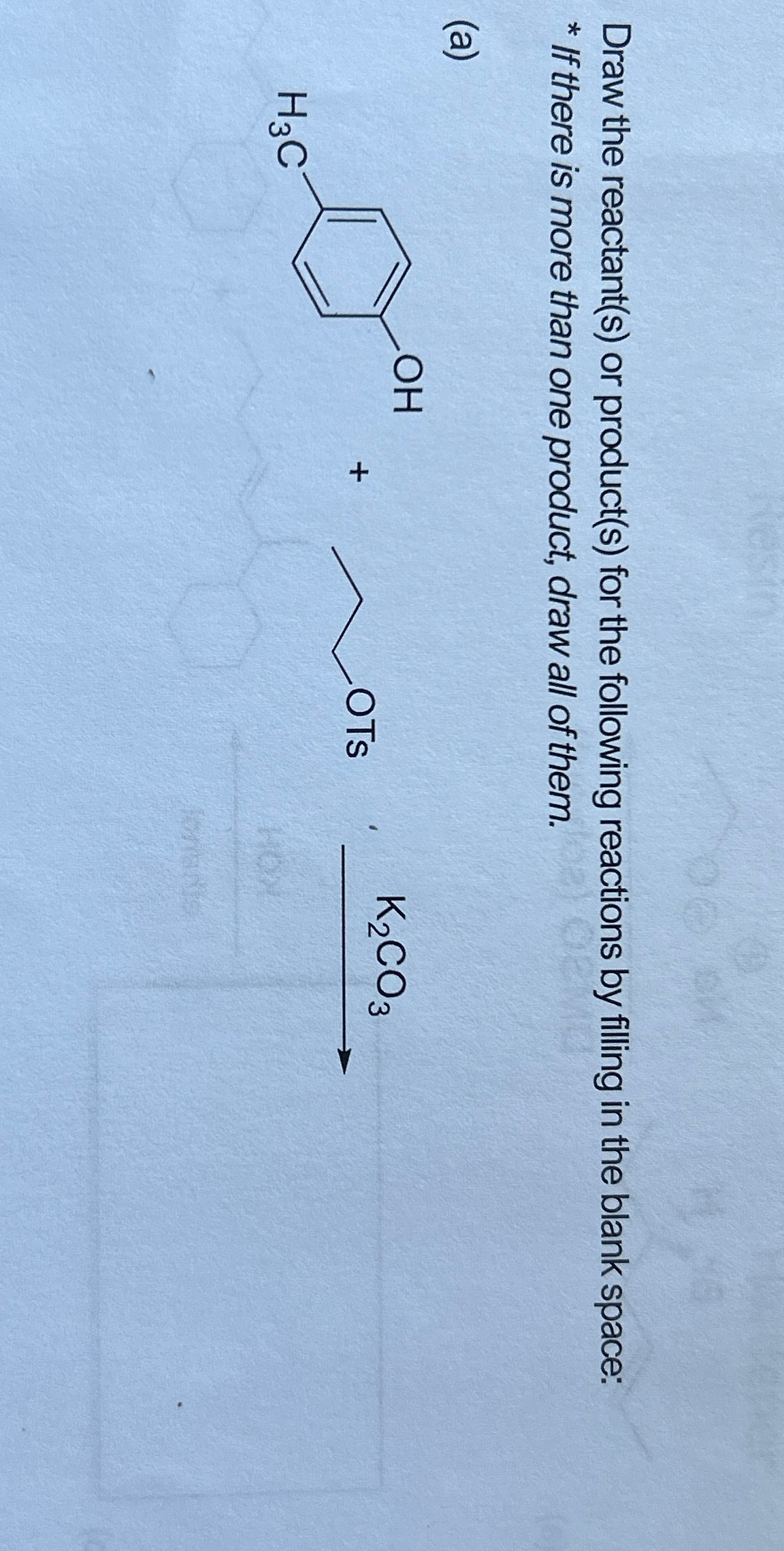 Solved Draw the reactant(s) ﻿or product(s) ﻿for the | Chegg.com