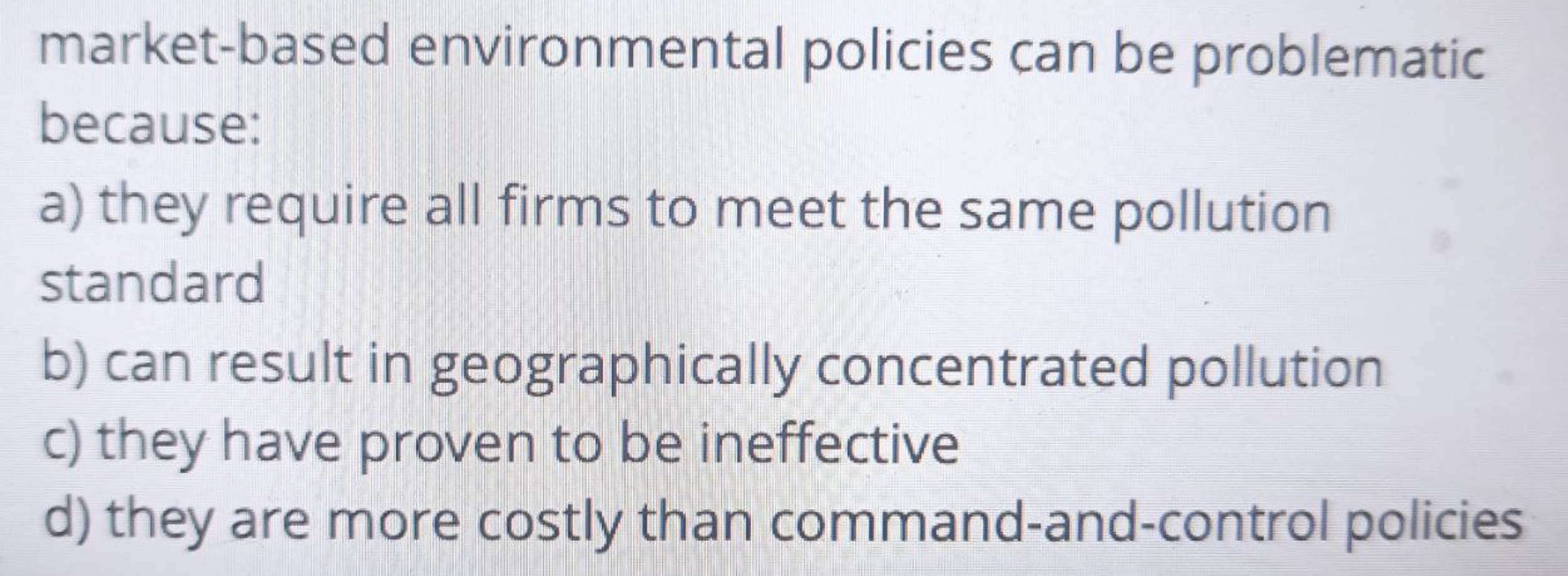 Solved market-based environmental policies can be | Chegg.com