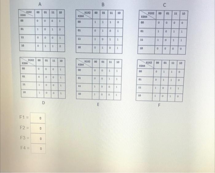 Solved Four logic functions are defined as: F1 = X1X2 + X2 | Chegg.com