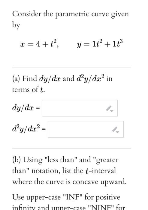 Solved Consider the parametric curve given by | Chegg.com