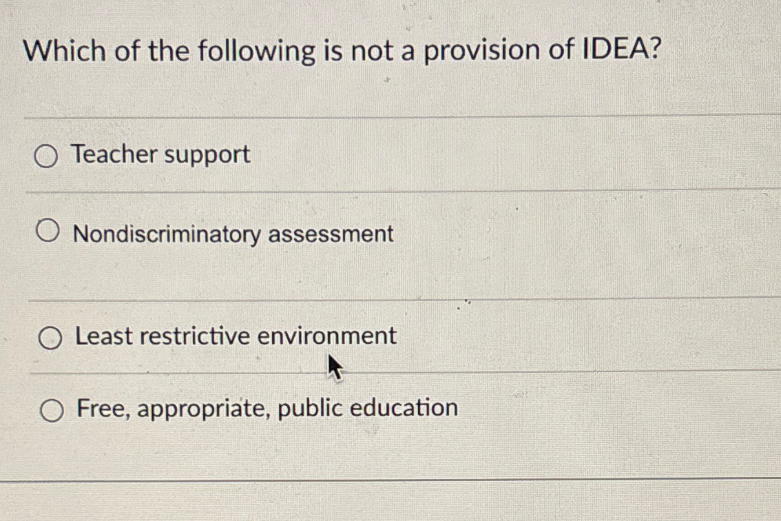 Solved Which of the following is not a provision of | Chegg.com