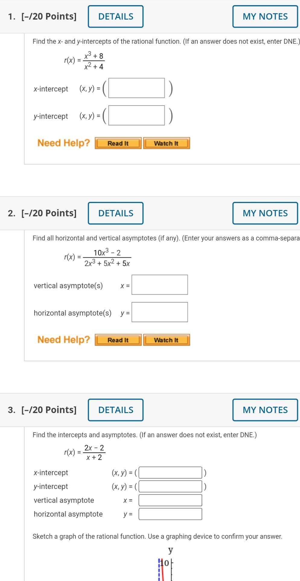 Solved Find the x - and y-intercepts of the rational | Chegg.com