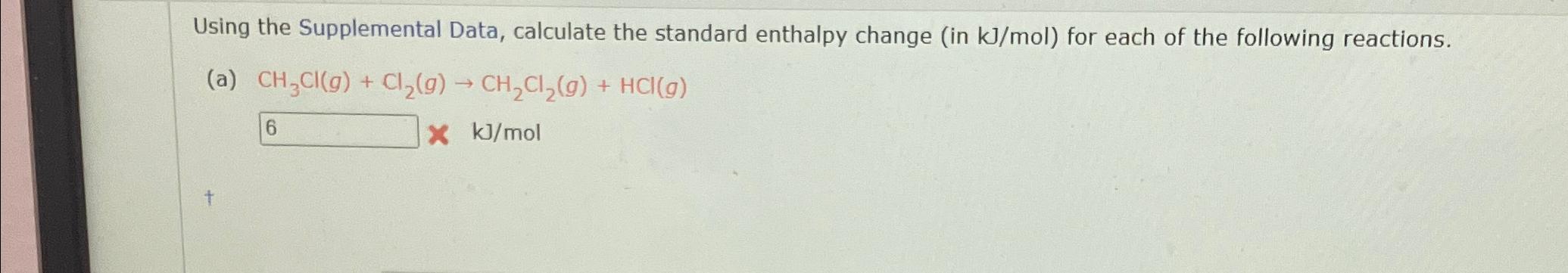 Using the Supplemental Data, calculate the standard | Chegg.com