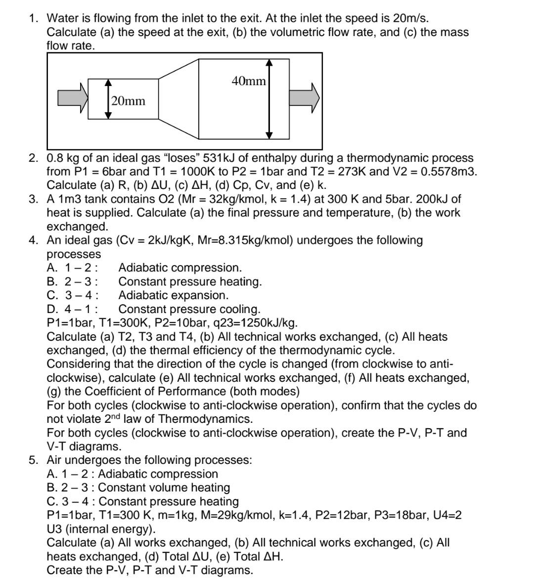 Solved 1. Water is flowing from the inlet to the exit. At | Chegg.com
