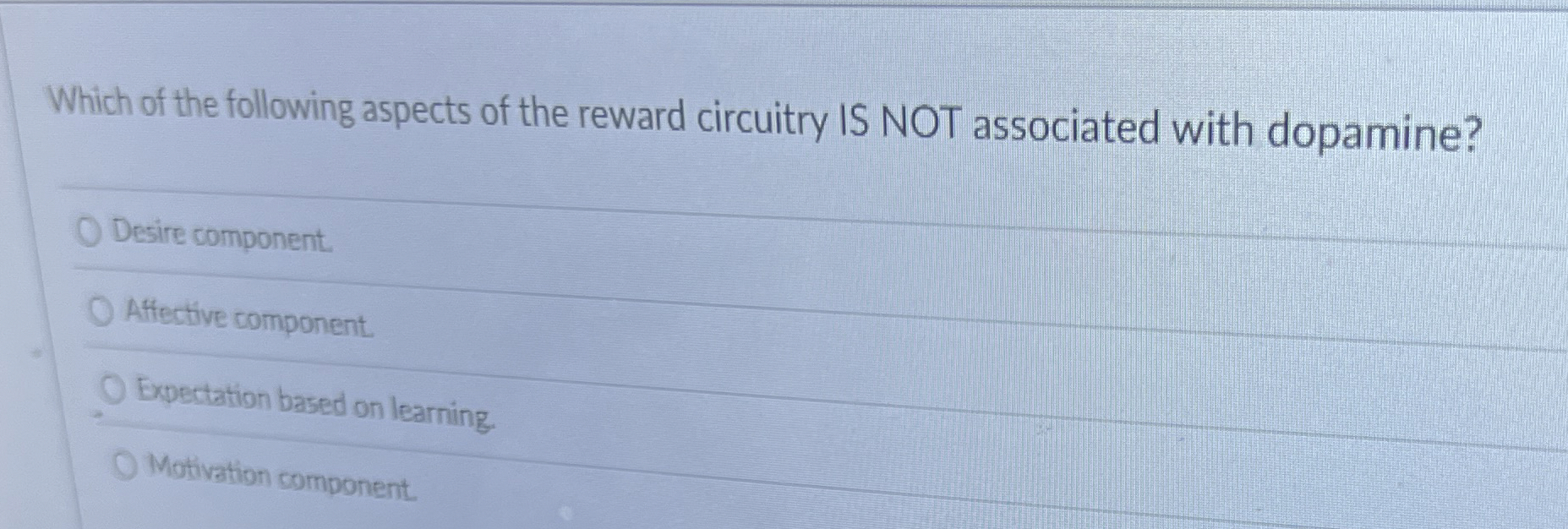 Solved Which of the following aspects of the reward | Chegg.com