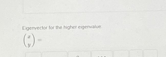 Solved Eigenvector for the lower eigenvalue (xy)=Format - | Chegg.com