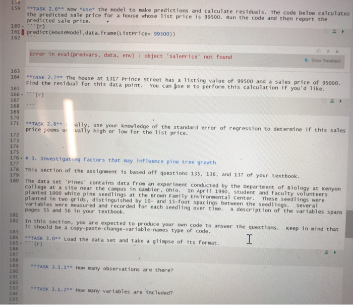 158 159 TASK 2.6** NOW use the model to make | Chegg.com