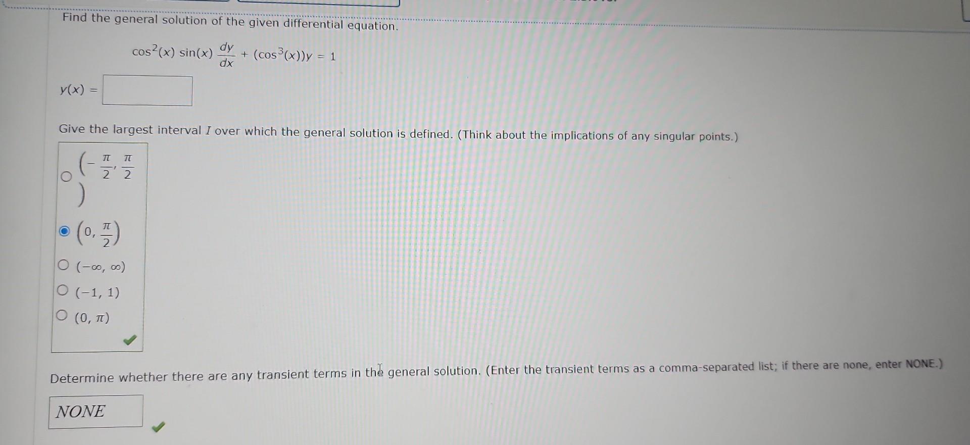 Solved ydx−3(x+y5)dy=0 x(y)= Give the largest interval over | Chegg.com