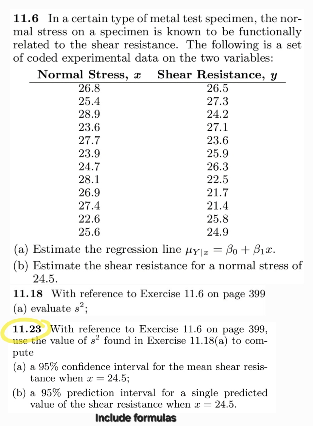 Solved by an EXPERT How to solve Exercise 11.23 | Chegg.com