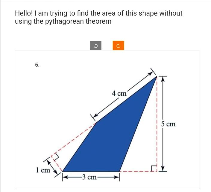 Solved Hello! I am trying to find the area of this shape | Chegg.com
