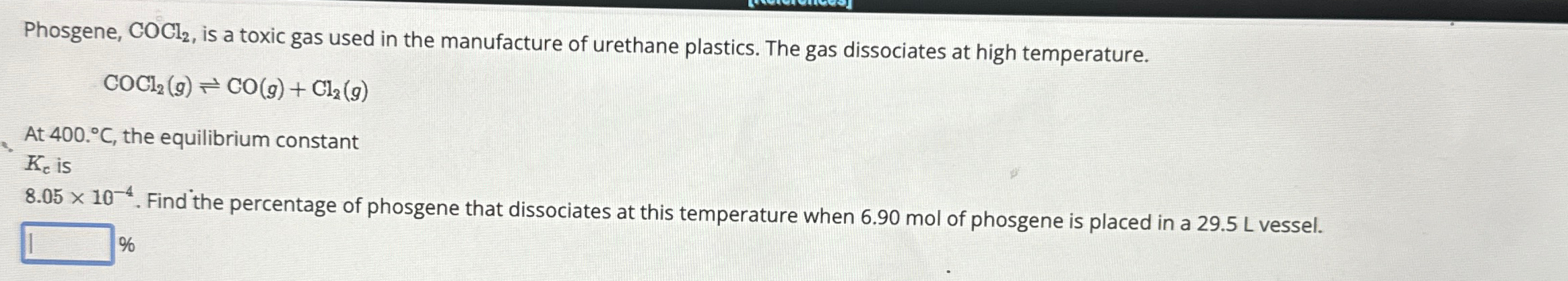 Phosgene, COCl2, ﻿is a toxic gas used in the | Chegg.com