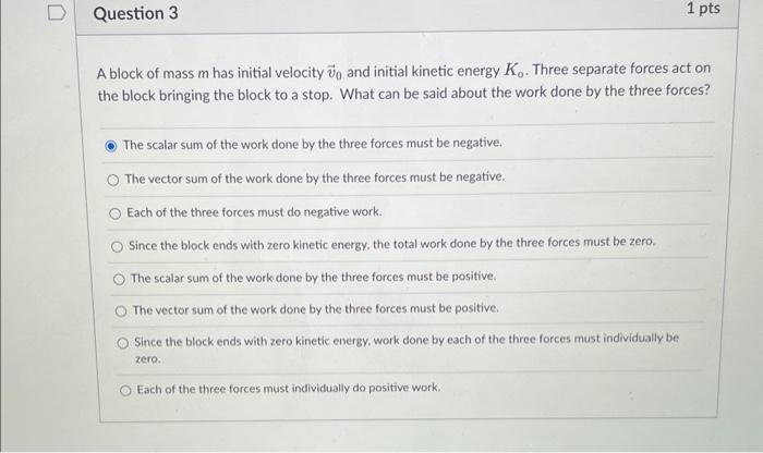 Solved A block of mass m has initial velocity v0 and initial | Chegg.com