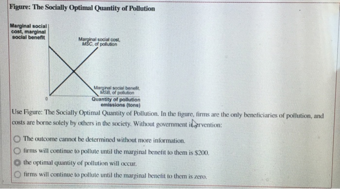 Solved Figure: The Socially Optimal Quantity of Pollution | Chegg.com