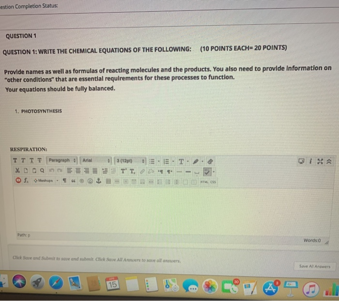 Solved estion Completion Status: QUESTION 1 QUESTION 1: | Chegg.com