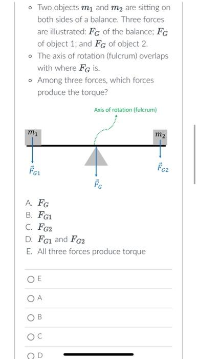 Solved - Two objects m1 and m2 are sitting on both sides of | Chegg.com