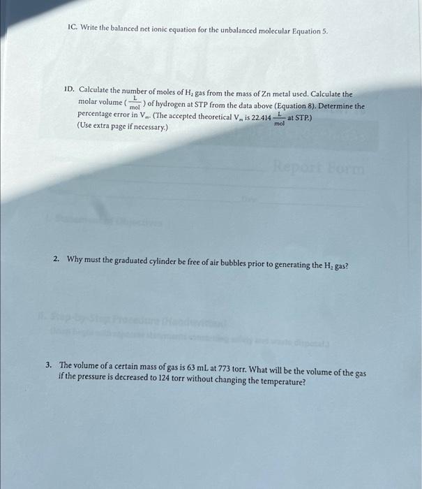 Solved PRE-LABORATORY QUESTIONS SHOW SET-UP FOR ALL PROBLEMS | Chegg.com