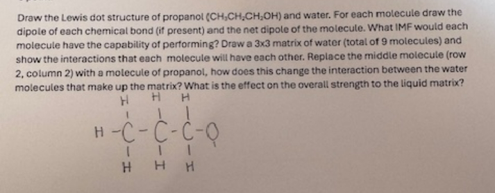 Solved Draw the Lewis dot structure of propanol | Chegg.com