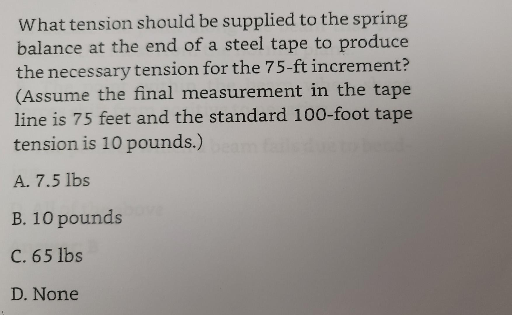 Solved What tension should be supplied to the spring balance | Chegg.com