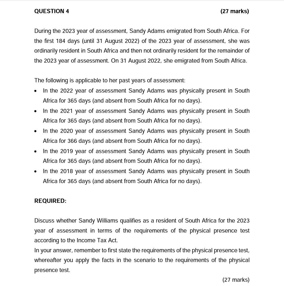 Solved QUESTION 4 (27 marks) During the 2023 year of | Chegg.com Solved QUESTION 4 (27 marks) During the 2023 year of | Chegg.com