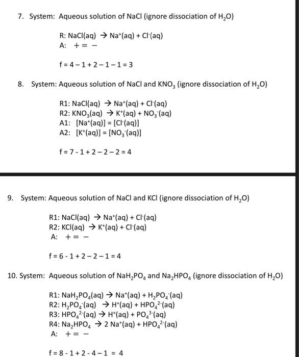 Solved 1. System: H2( g) and N2( g):f=2−1+2=3( T,p, conc 2. | Chegg.com