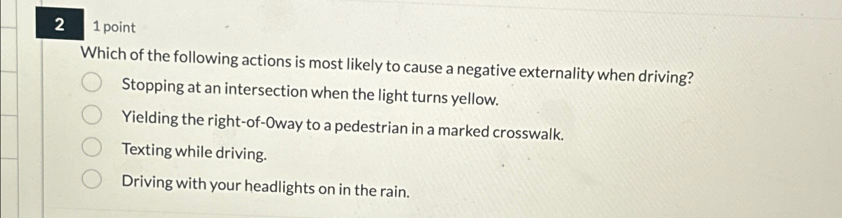 Solved 21 ﻿pointWhich of the following actions is most | Chegg.com