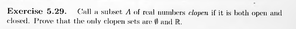 Solved Exercise 5.29.Call a subset, A of real numbers clopen | Chegg.com