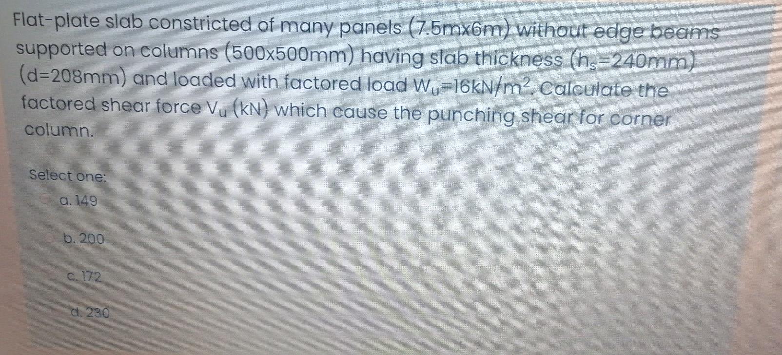 Solved Flat-plate slab constricted of many panels (7.5mx6m) | Chegg.com