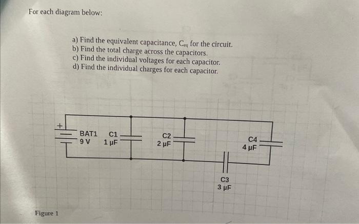 Solved a) Find the equivalent capacitance, Ceq for the | Chegg.com