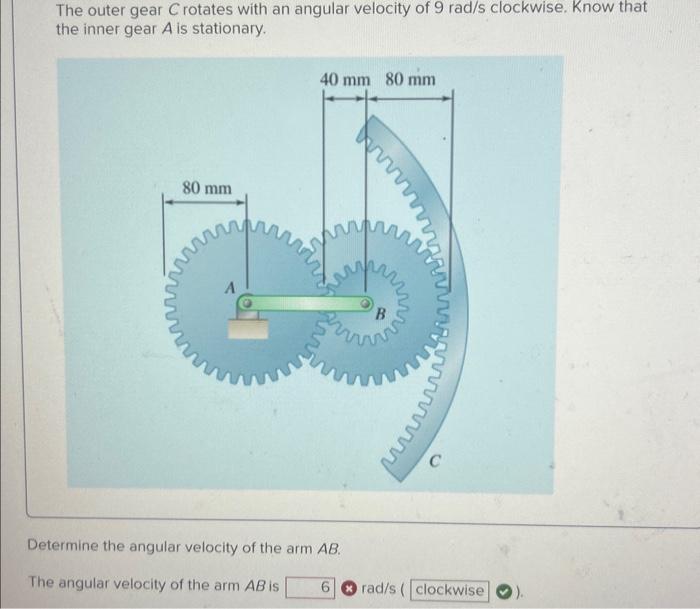 Solved The outer gear C rotates with an angular velocity of | Chegg.com