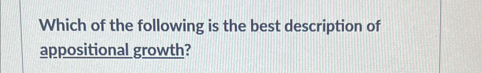 Solved Which of the following is the best description of | Chegg.com