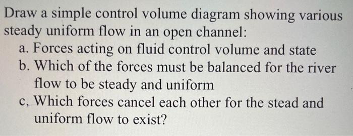 Solved Draw a simple control volume diagram showing various | Chegg.com