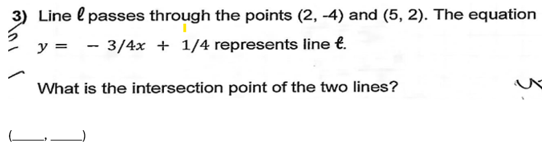 Solved Line L ﻿passes Through The Points 2 4 ﻿and 5 2