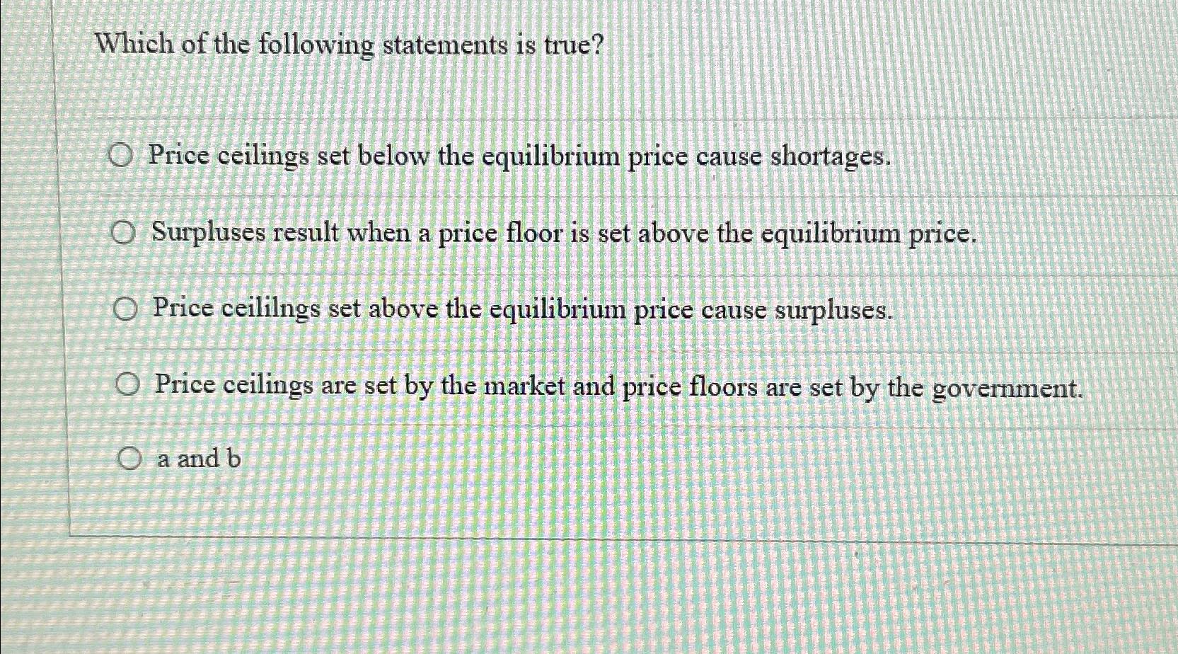 Solved Which of the following statements is true?Price | Chegg.com