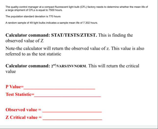 Solved The quality-control manager at a compact fluorescent | Chegg.com