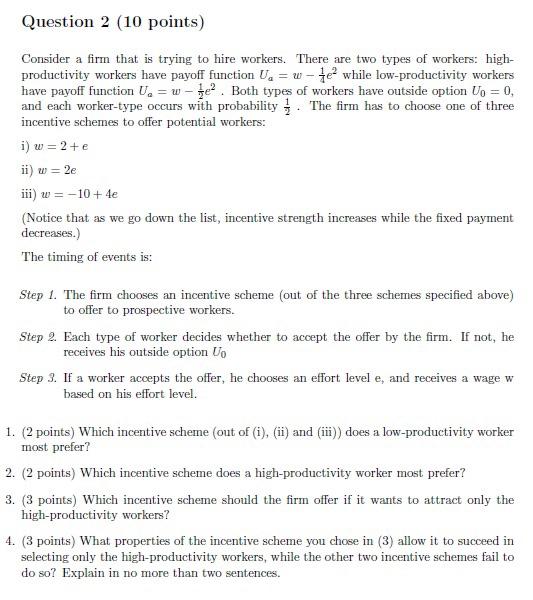 Solved Question 2 ( 10 points) Consider a firm that is | Chegg.com Solved Question 2 ( 10 points) Consider a firm that is | Chegg.com