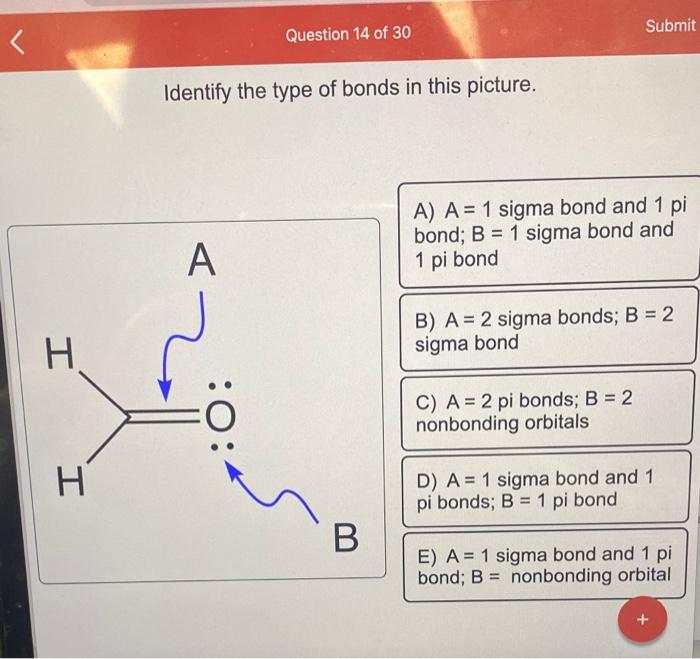 Solved Identify the type of bonds in this picture. A) A=1 | Chegg.com
