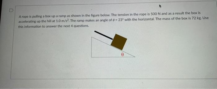 Solved A rope is pulling a box up a ramp as shown in the | Chegg.com