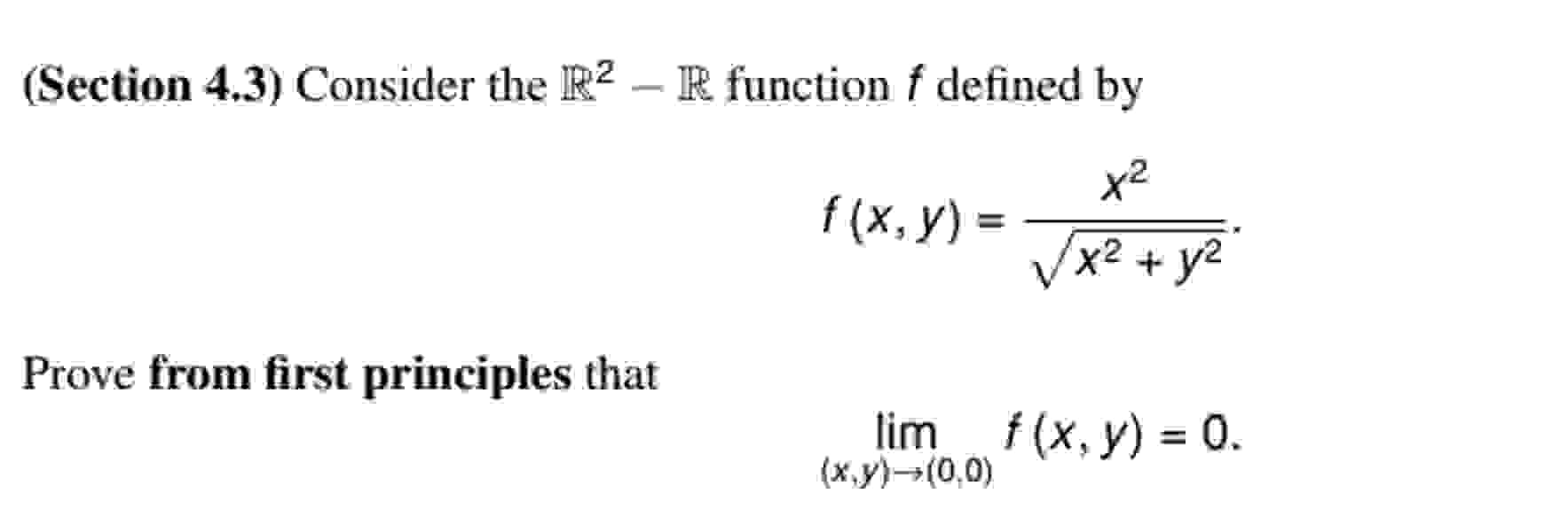 Solved (Section 4.3) ﻿Consider the R2-R ﻿function f ﻿defined | Chegg.com