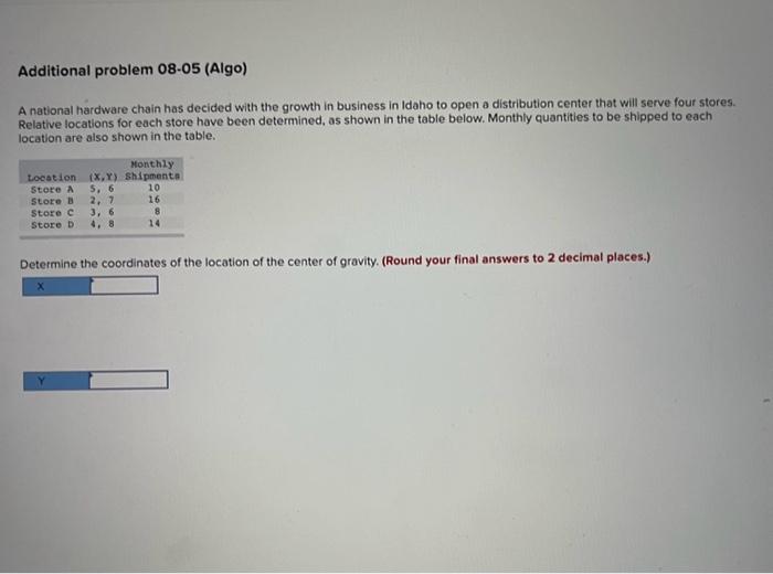 Solved A national hardware chain has decided with the growth | Chegg.com