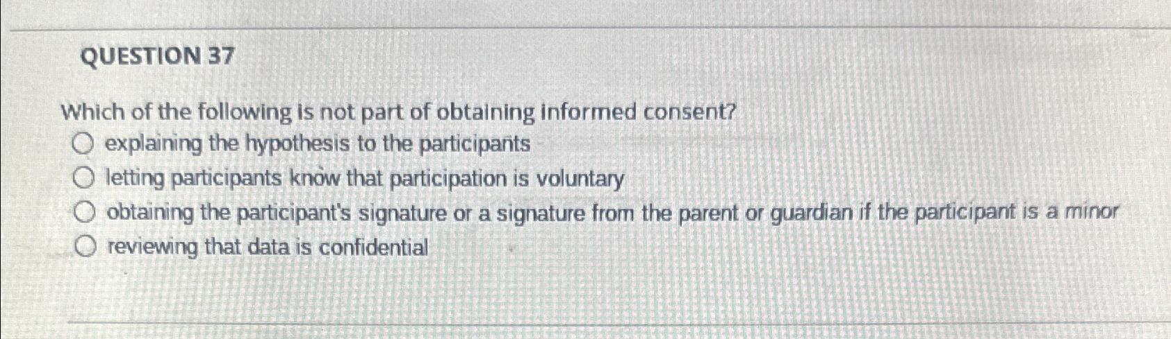 Solved QUESTION 37Which of the following is not part of | Chegg.com