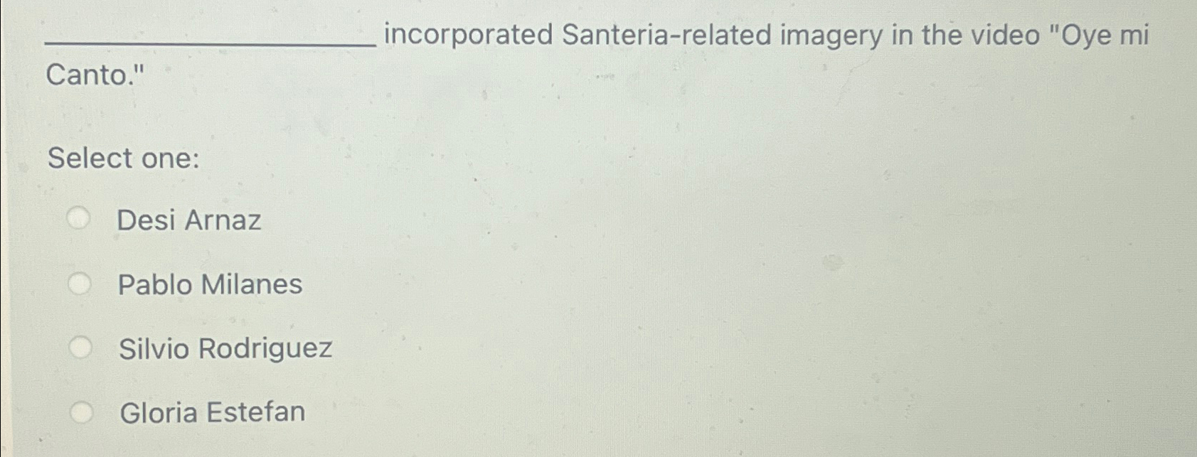 Solved incorporated Santeria-related imagery in the video | Chegg.com