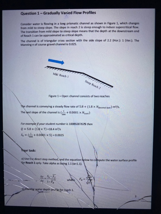 Question 1 - Gradually Varied Flow Profiles Consider | Chegg.com