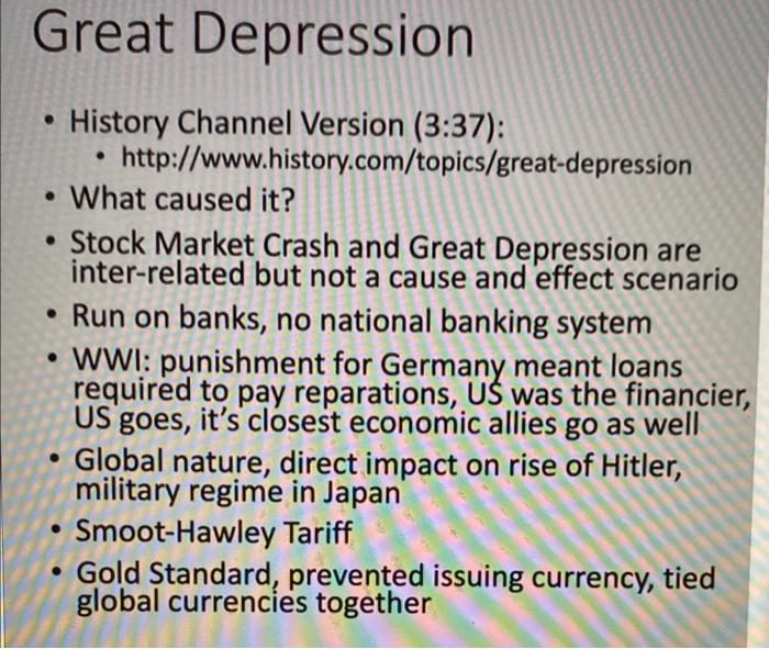 Great Depression - History Channel Version (3:37): - | Chegg.com