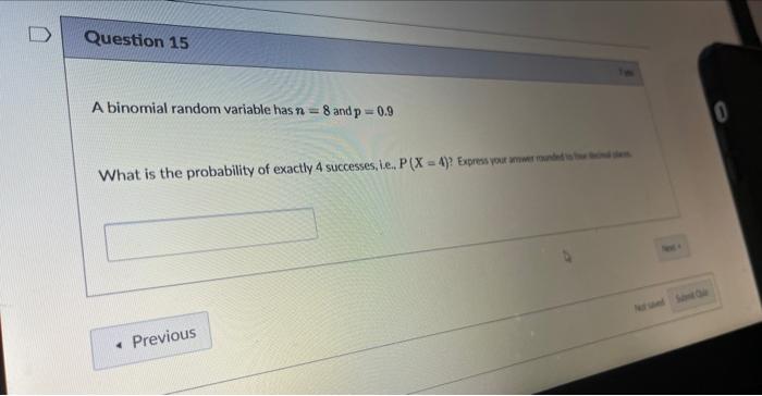 Solved A binomial random variable has n=16 and p=0.3 The | Chegg.com