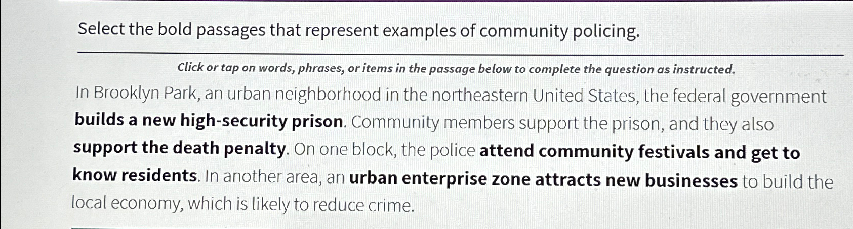Solved Select the bold passages that represent examples of | Chegg.com