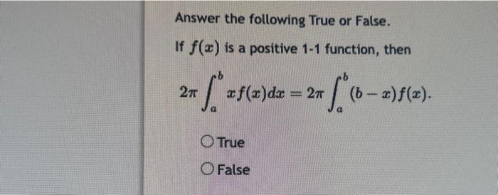 Solved Answer the following True or False. If f(x) is a | Chegg.com