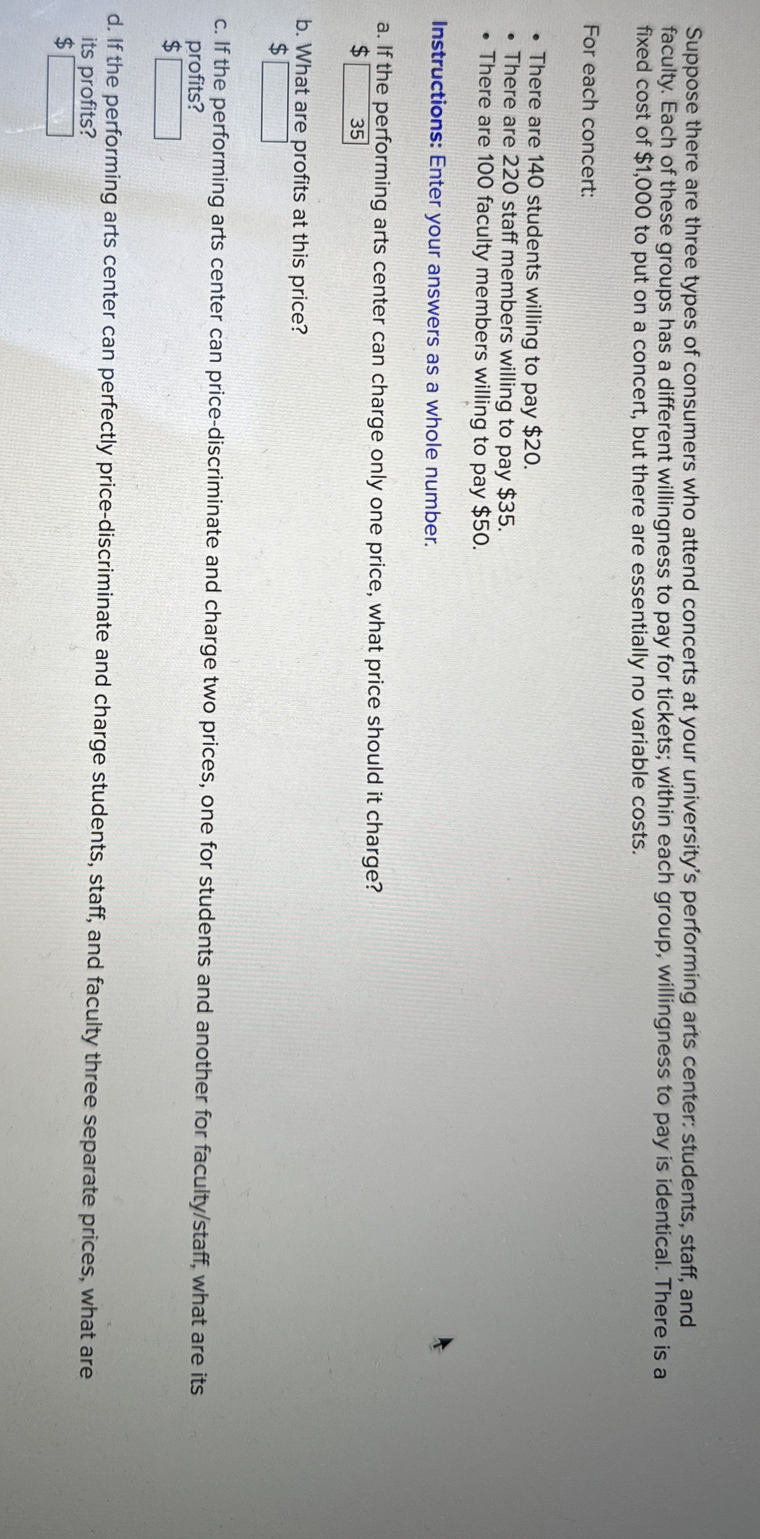 Solved Suppose there are three types of consumers who attend | Chegg.com