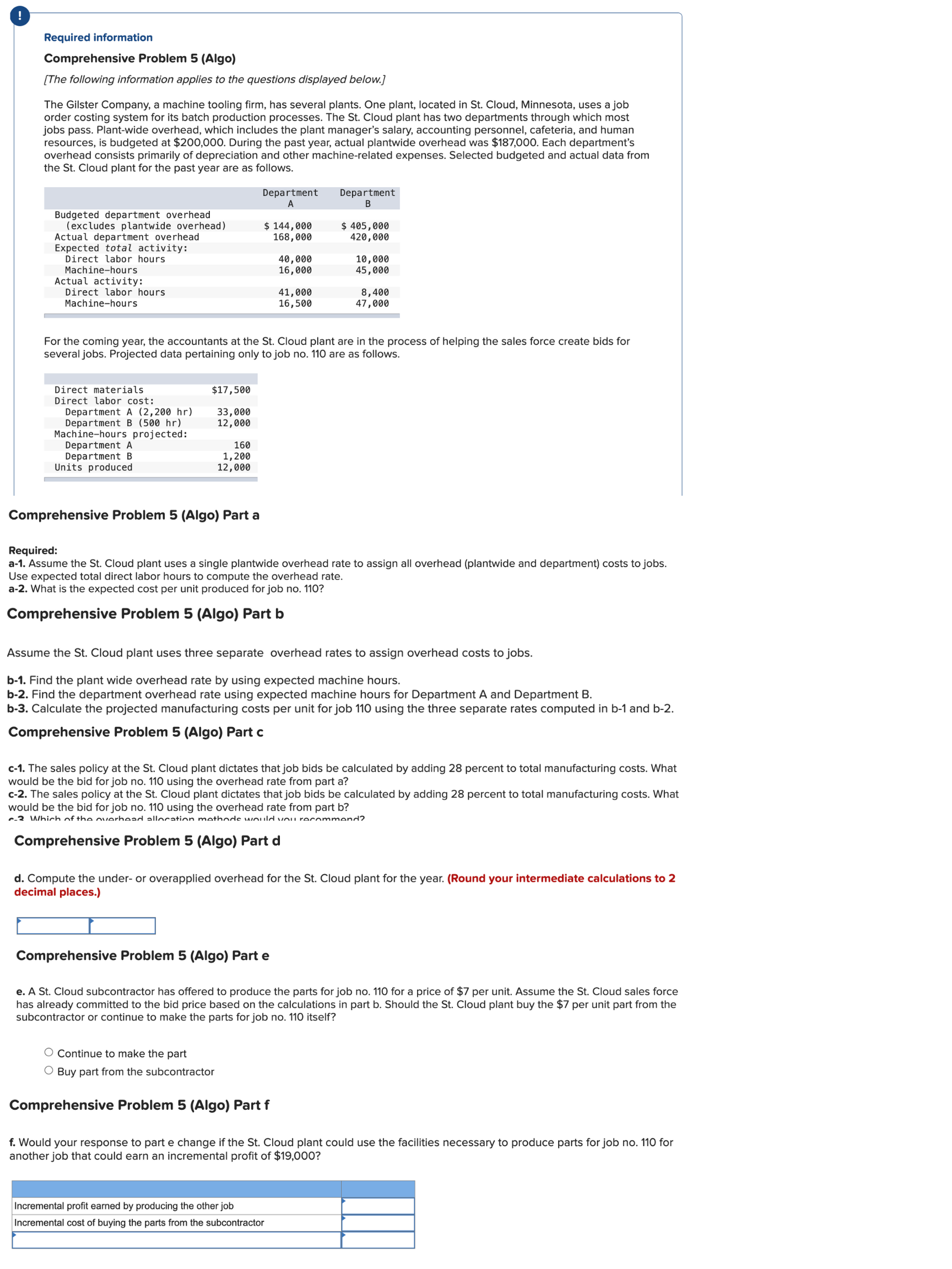 Solved Comprehensive Problem 5 (Algo)[The following | Chegg.com